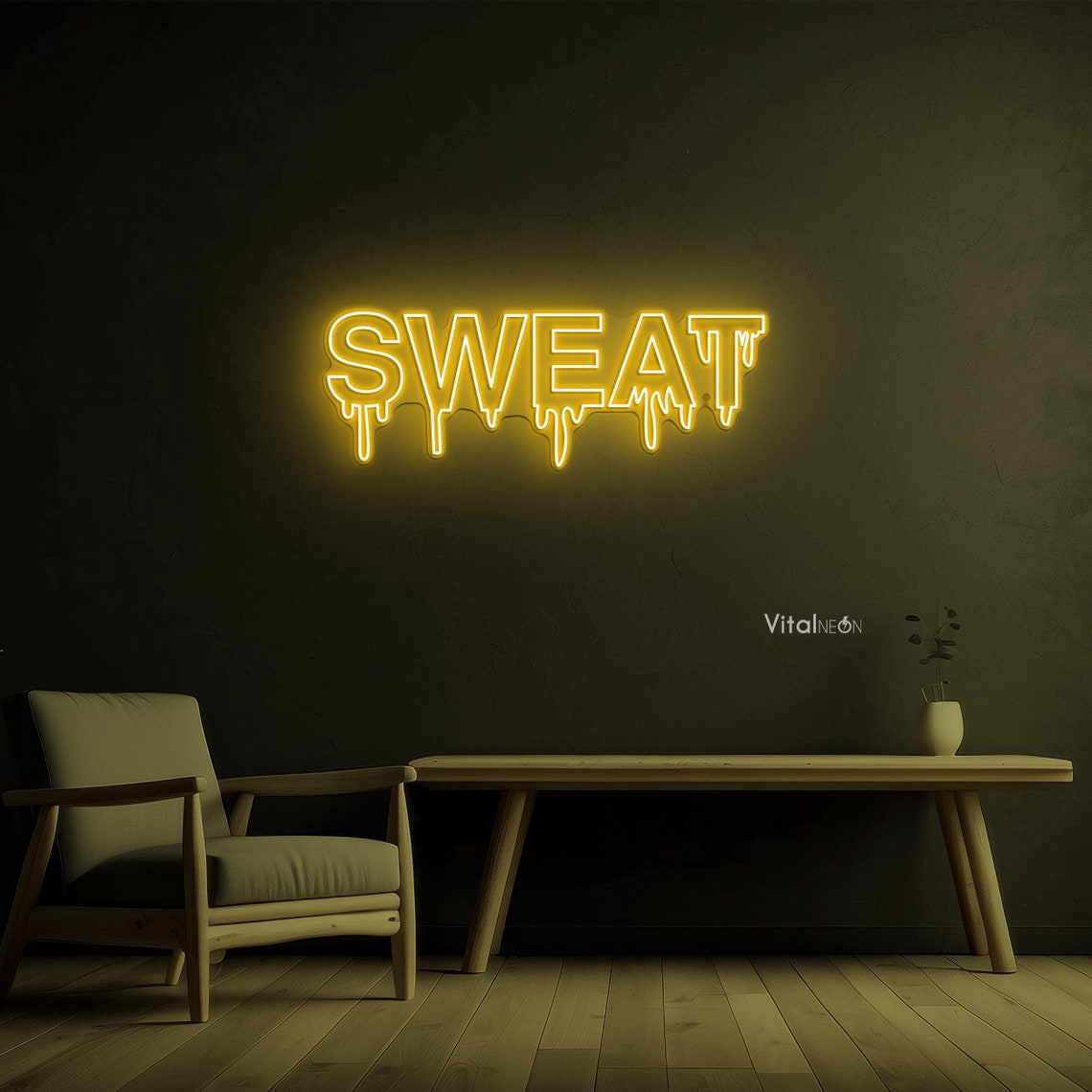 Dripping Sweat Neon Sign, Dripping Sweat LED Light, Sweat Wall Art ...