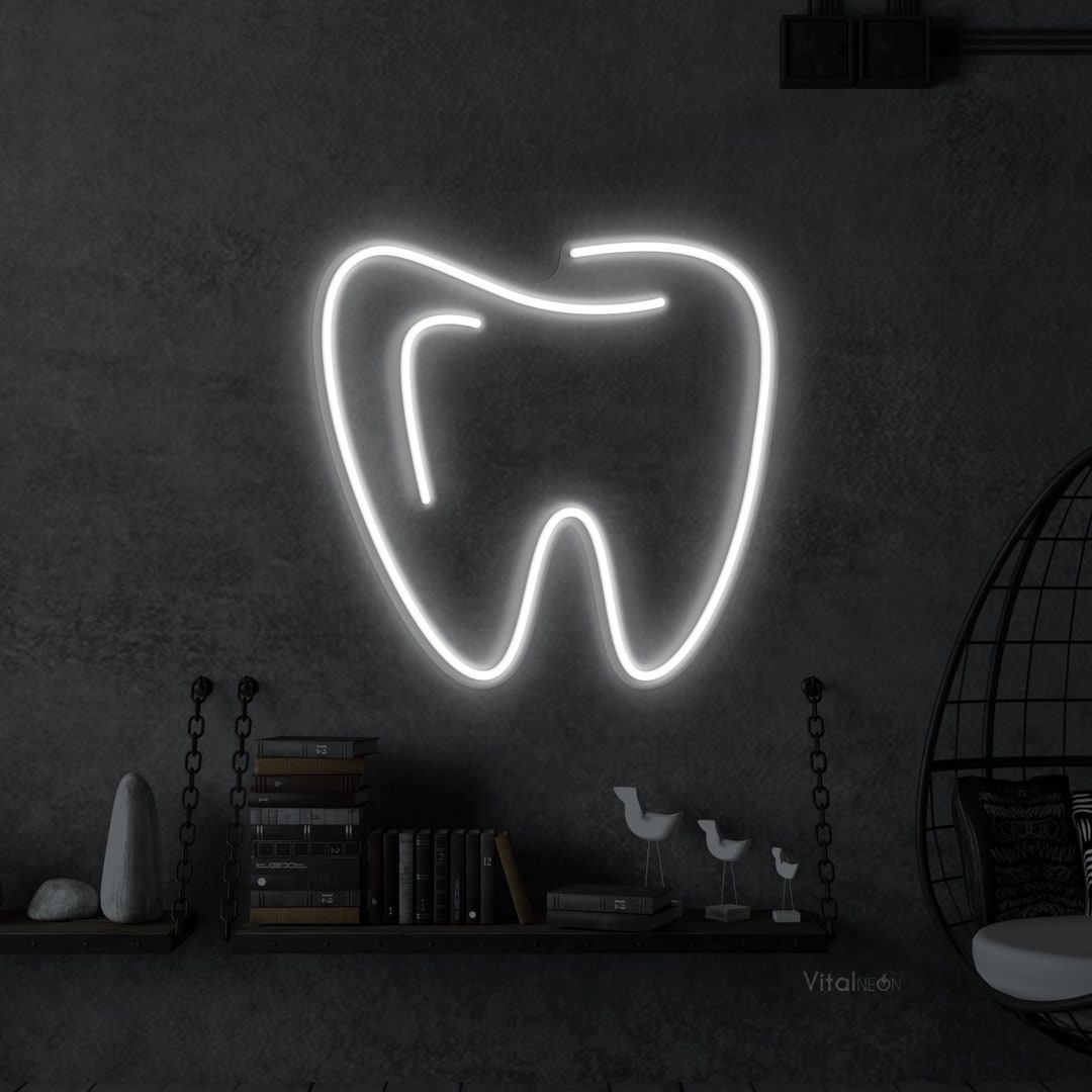 Tooth Neon Sign, Tooth LED Light, Dental Clinic Logo Decor, Dentist Led ...
