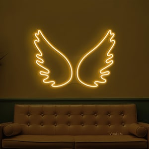 Angel Wings Neon Sign, Angel Wings LED Light, Nursery Room Wall Decor ...