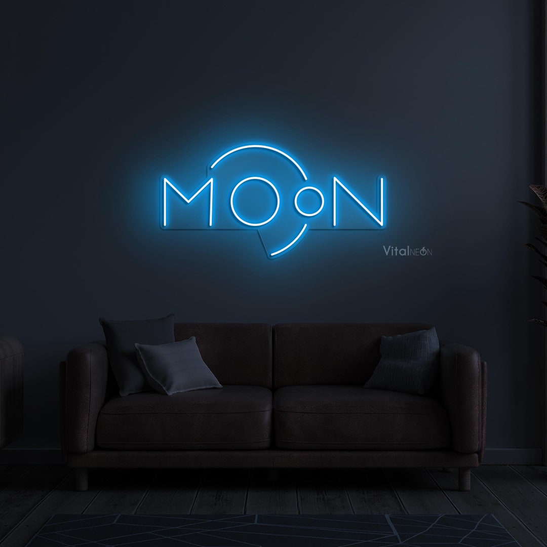 Moon Neon Sign, Moon LED Light, Crescent Moon Neon Art, Home Wall Decor ...