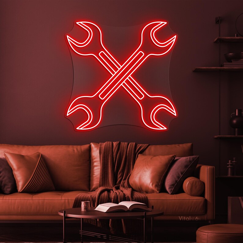 Wrenches Neon Sign, Garage Led Wall Art, Mechanic Shop Decor - Etsy