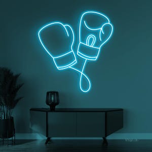 Boxing Gloves Neon Sign, Boxing Gloves LED Light, Gym Wall Decor, Game ...
