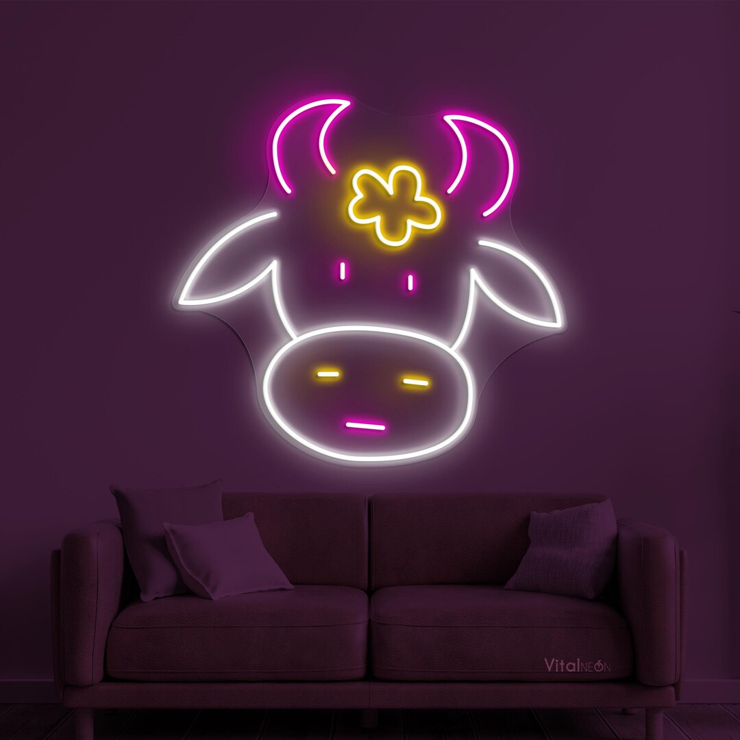 Cow Neon Sign, Cow LED Light, Cute Cow Wall Decor, Cattle Wall Art, Cow ...