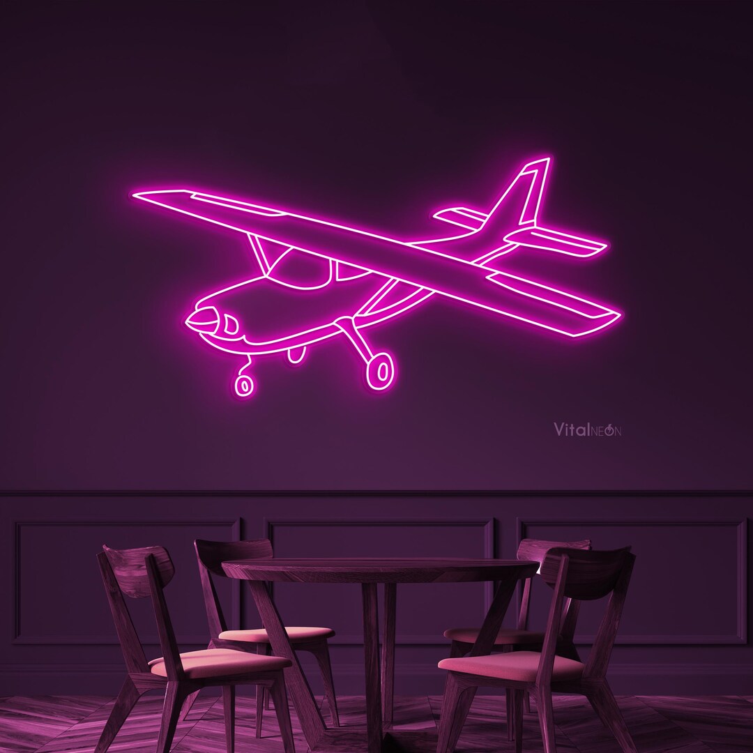 Airplane Neon Sign, Airplane LED Light, Flying High Wall Decor, Kids ...