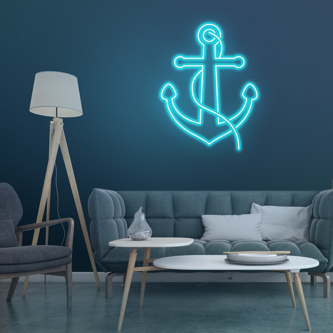 Anchor Neon Sign LED Wall Decor Party Wedding Home Beach House Night ...
