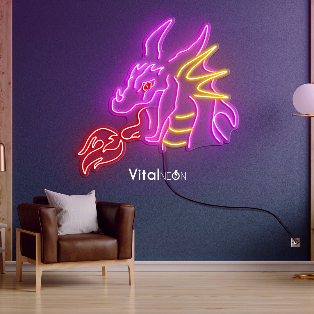 Dragon Head LED Neon Light, Dragon Neon Sign, Room and Party Decor ...
