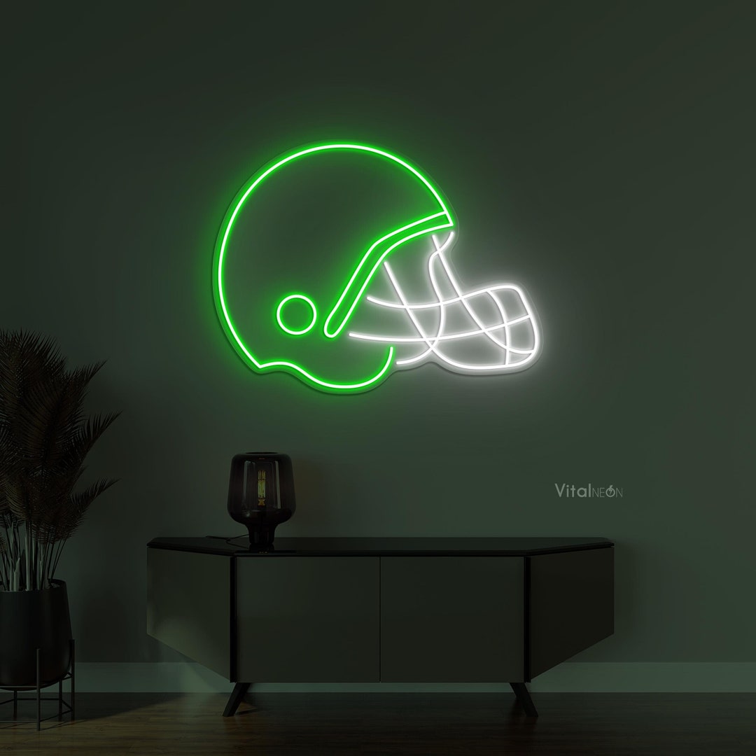 Football Helmet Neon Sign Dimmable LED Light Sports Wall Art ...