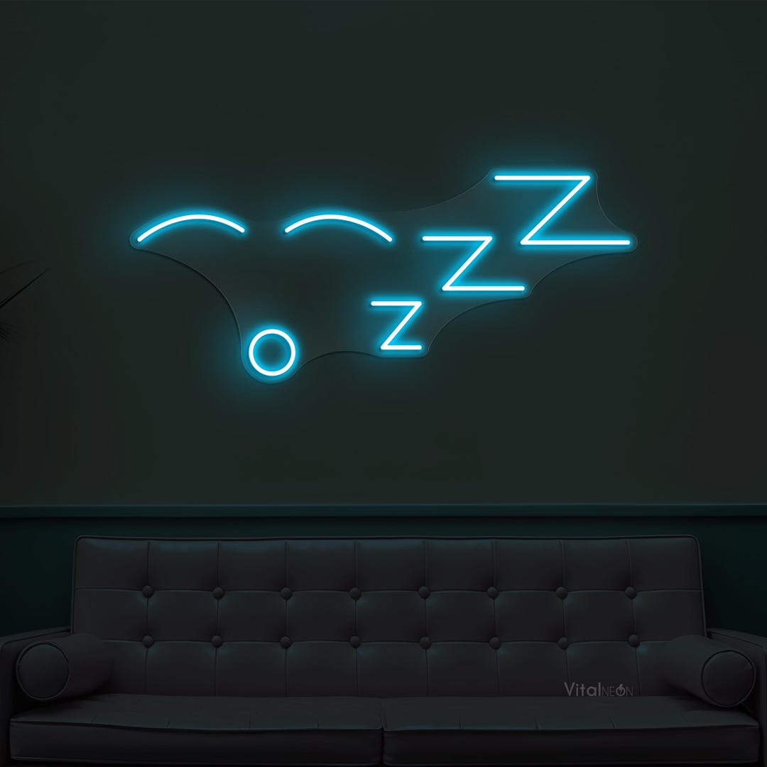 Zzz Neon Sign, Zzz LED Light, Sleepy Night Wall Decor, Sleep Symbol ...
