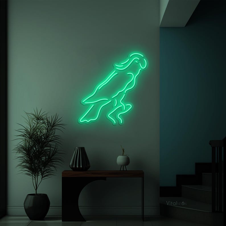 Macaw Parrot Neon Sign – Zoo LED Wall Art, Kids Room and Animal Decor ...