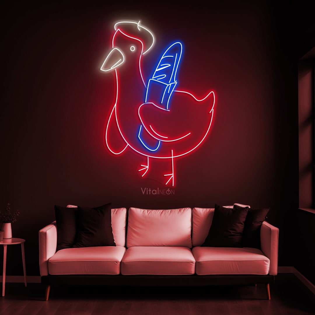 Duck Neon Sign, Duck With Bread Neon Light, Cute Duck Night Lamp, Duck ...