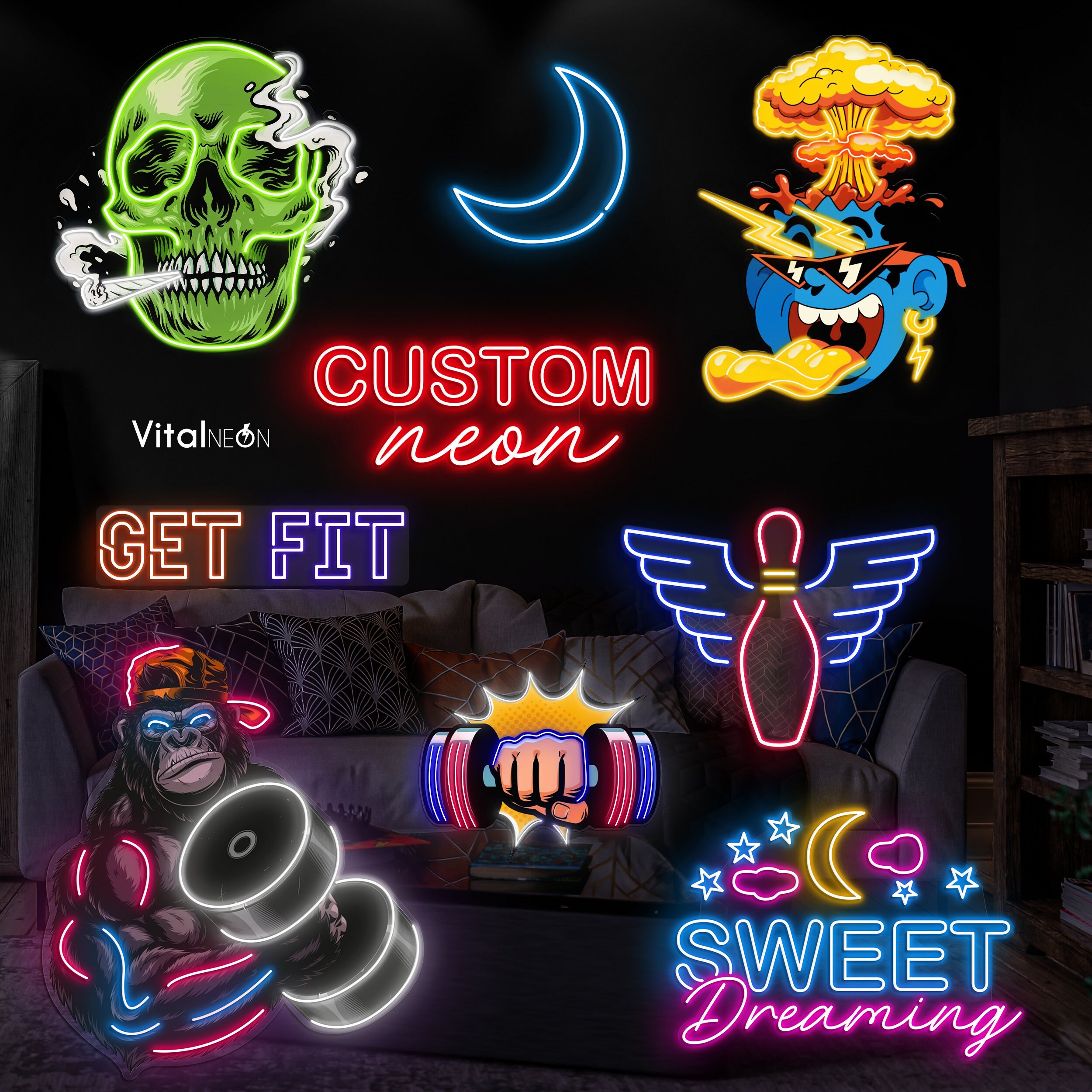 Custom Neon Sign Logo for Business, Custom Neon Sign Logo, LED Wall ...