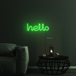 Hello Neon Sign, Hello Neon Light USB Night Light for Kids Room, Living ...