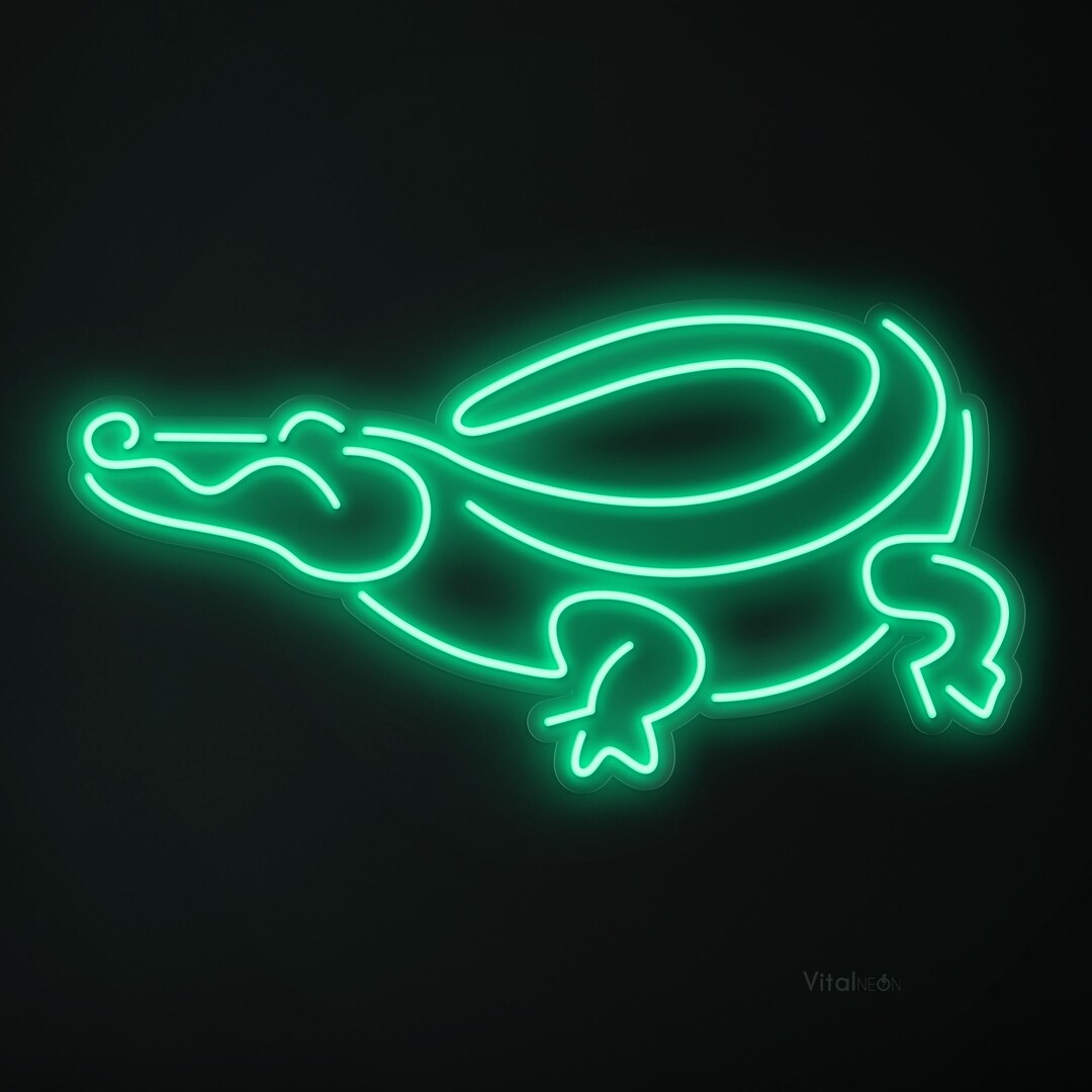 Crocodile Neon Sign – LED Wall Art, Man Cave, Bar, or Game Room Decor ...