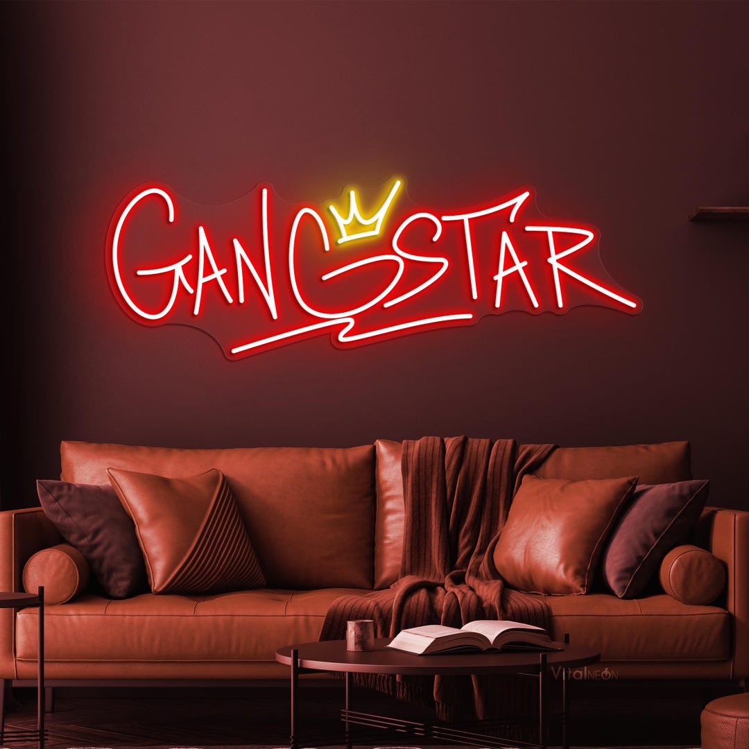 Gangstar Neon Sign, Gangstar LED Light, Gangstar Wall Decor, King Neon ...