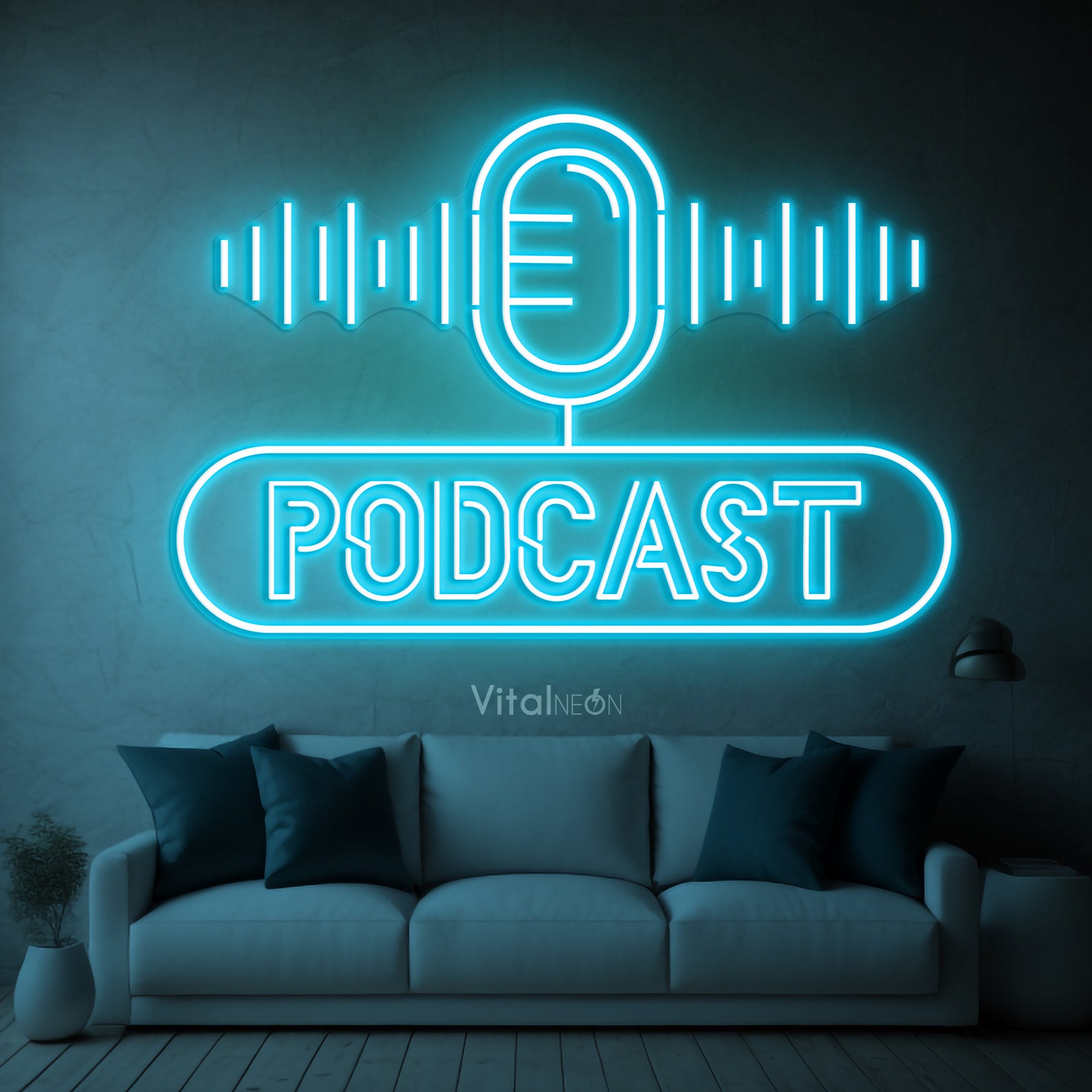 Podcast Neon Sign, LED Studio Wall Decor, Personalized Gift - Etsy