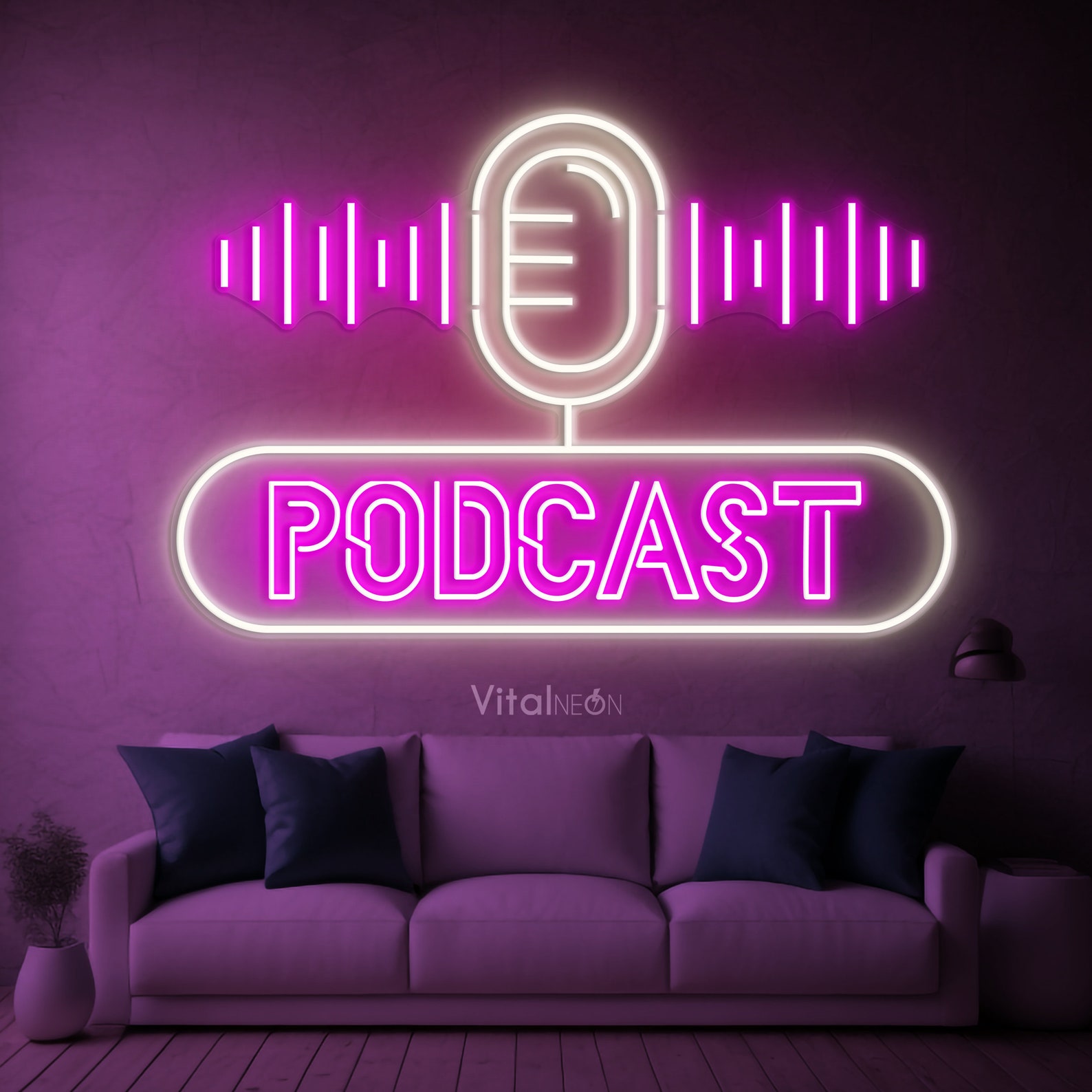 Podcast Neon Sign, LED Studio Wall Decor, Personalized Gift - Etsy
