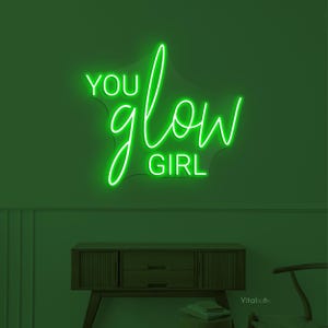 You Glow Girl Neon Sign, You Glow Girl LED Light, Girl Room Wall Decor ...