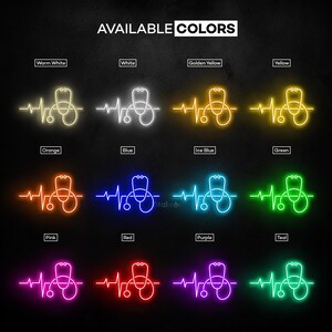 Stethoscope Neon Sign, Stethoscope Heartbeat LED Light, Hospital Wall ...