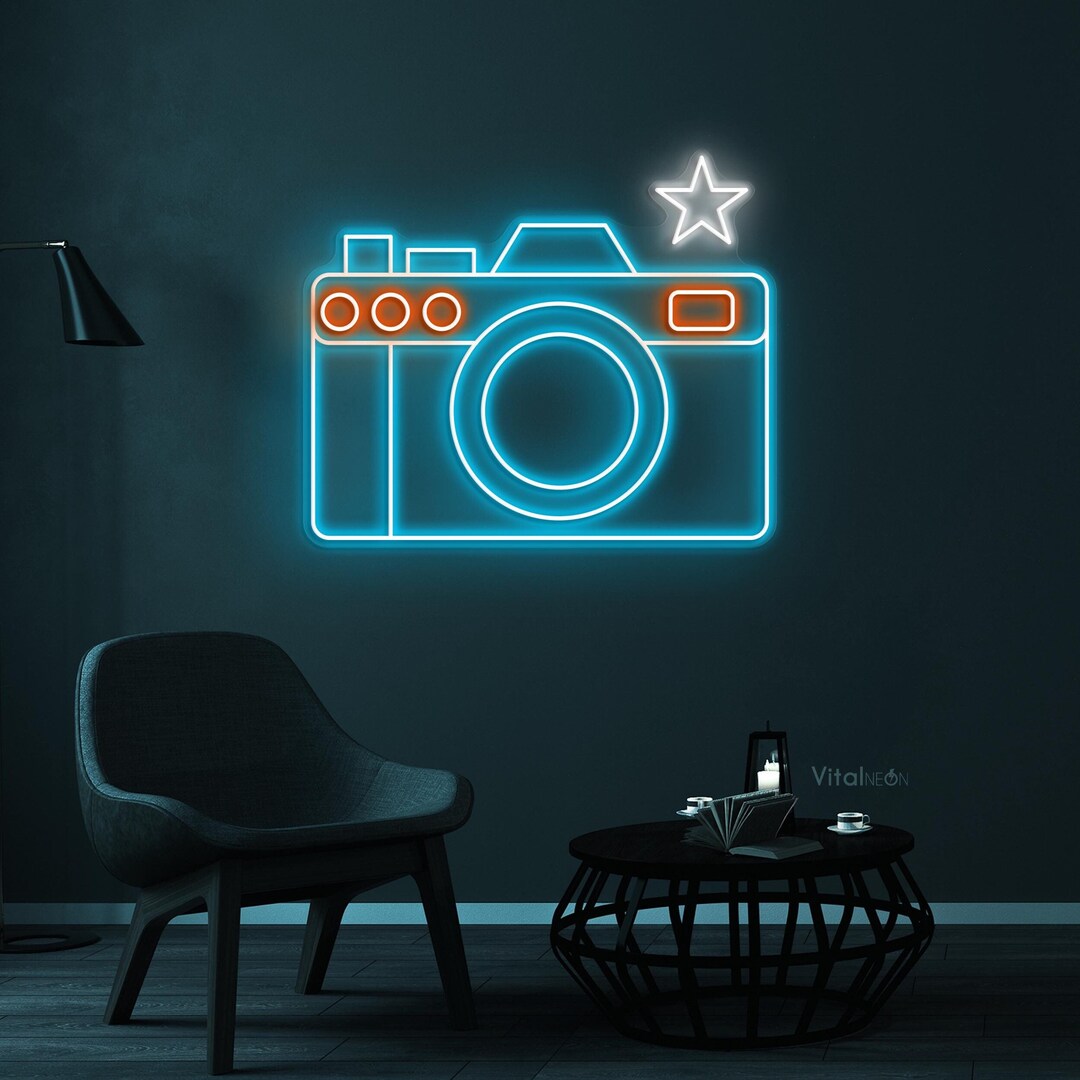 Camera Neon Sign, Camera LED Light, Photography Wall Decor, Photography ...