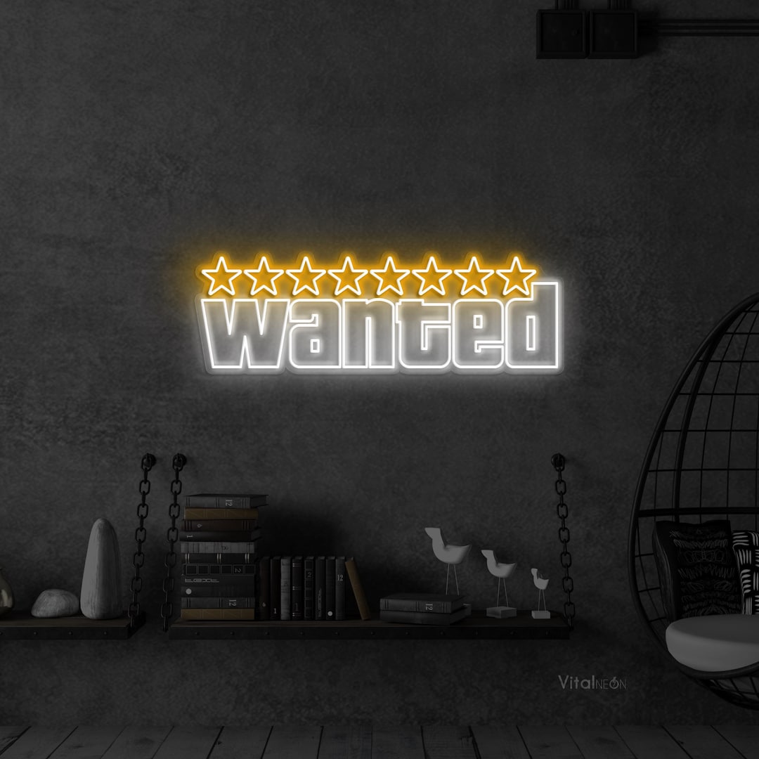Wanted Neon Sign, Wanted LED Light, Outlaw Wall Decor, Game Room Wall ...