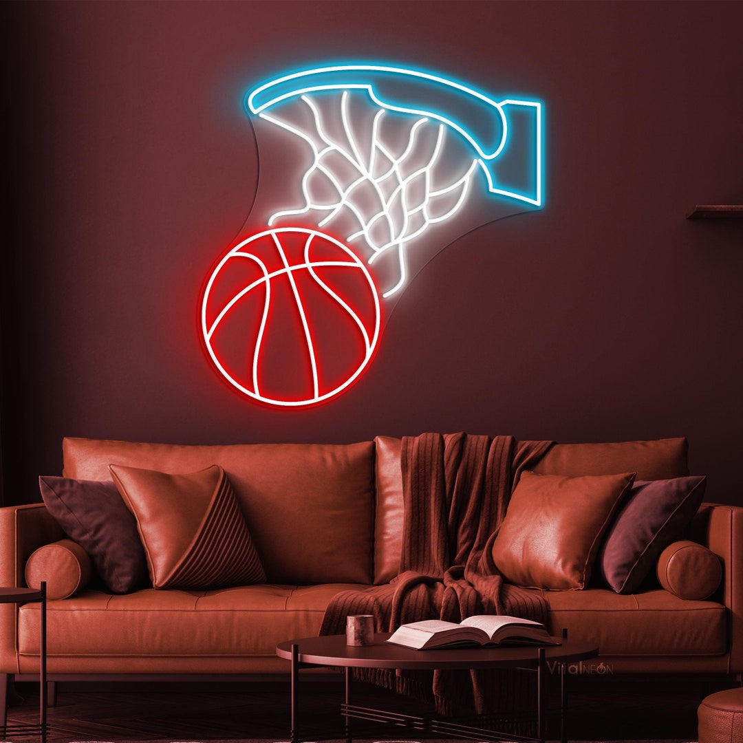 Basketball Hoop Neon Sign, Basketball Hoop LED Light, Basketball Wall ...