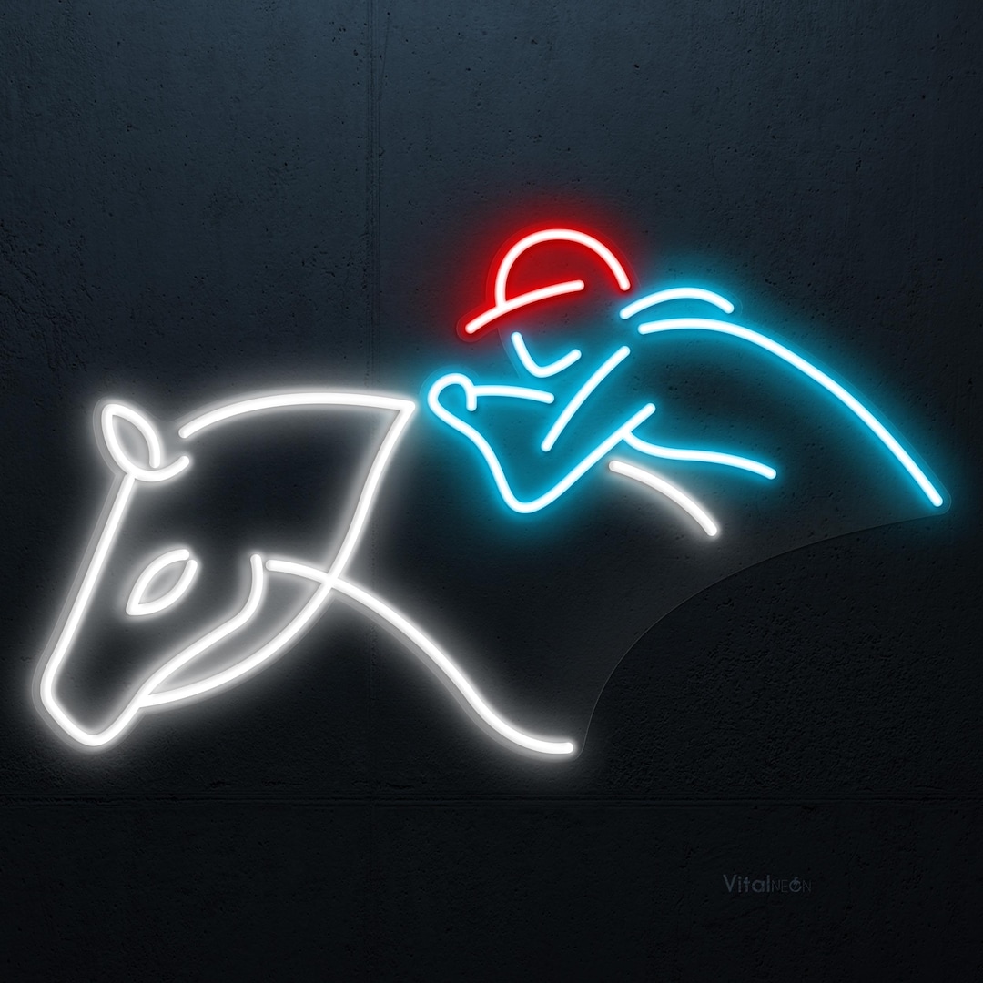Horse Racing Neon Sign LED Light Rider Wall Decor Riding Animal Shop ...