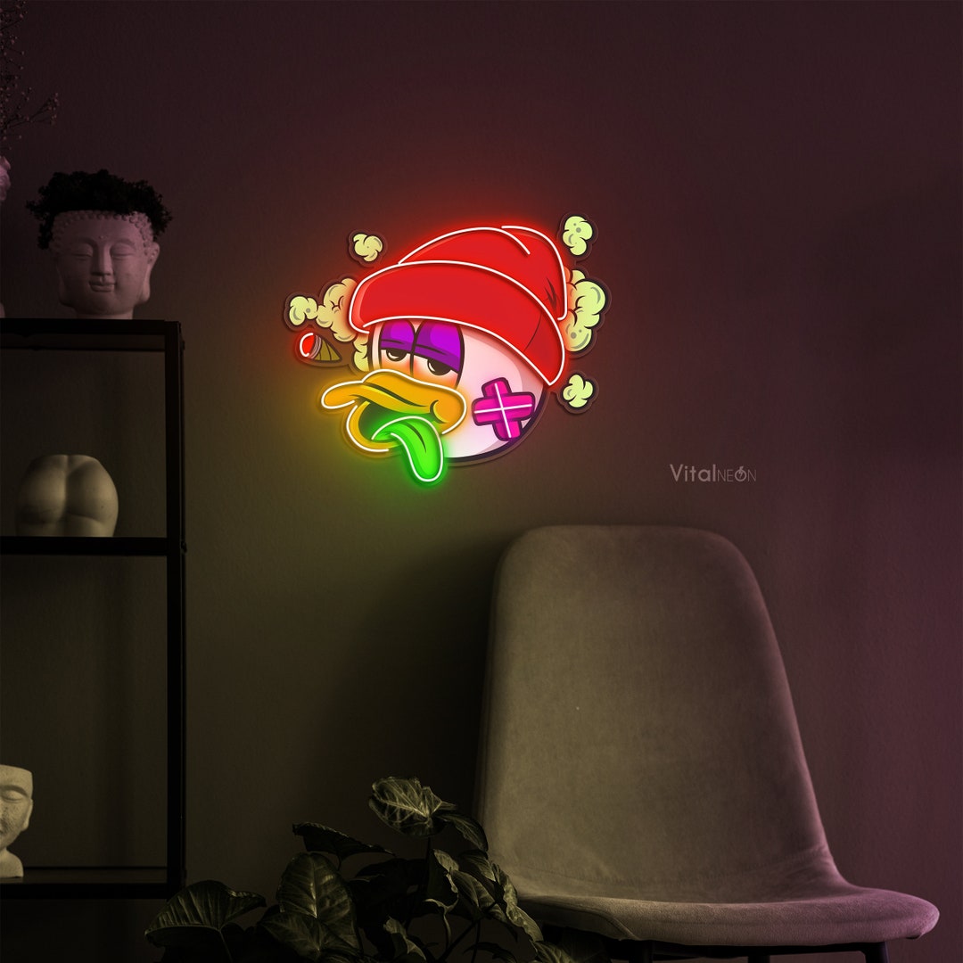Duck Neon Sign, Duck Head Neon Light, Smoking Duck Pop Art Sign, LED ...