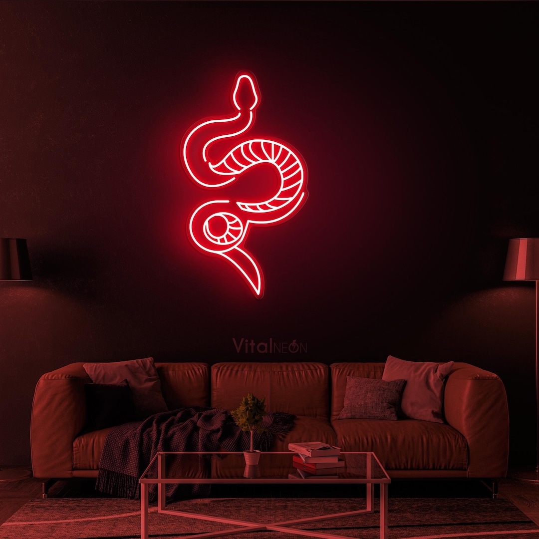Snake Neon Sign, Snake LED Light, Snake LED Neon Art, Custom Snake Neon ...