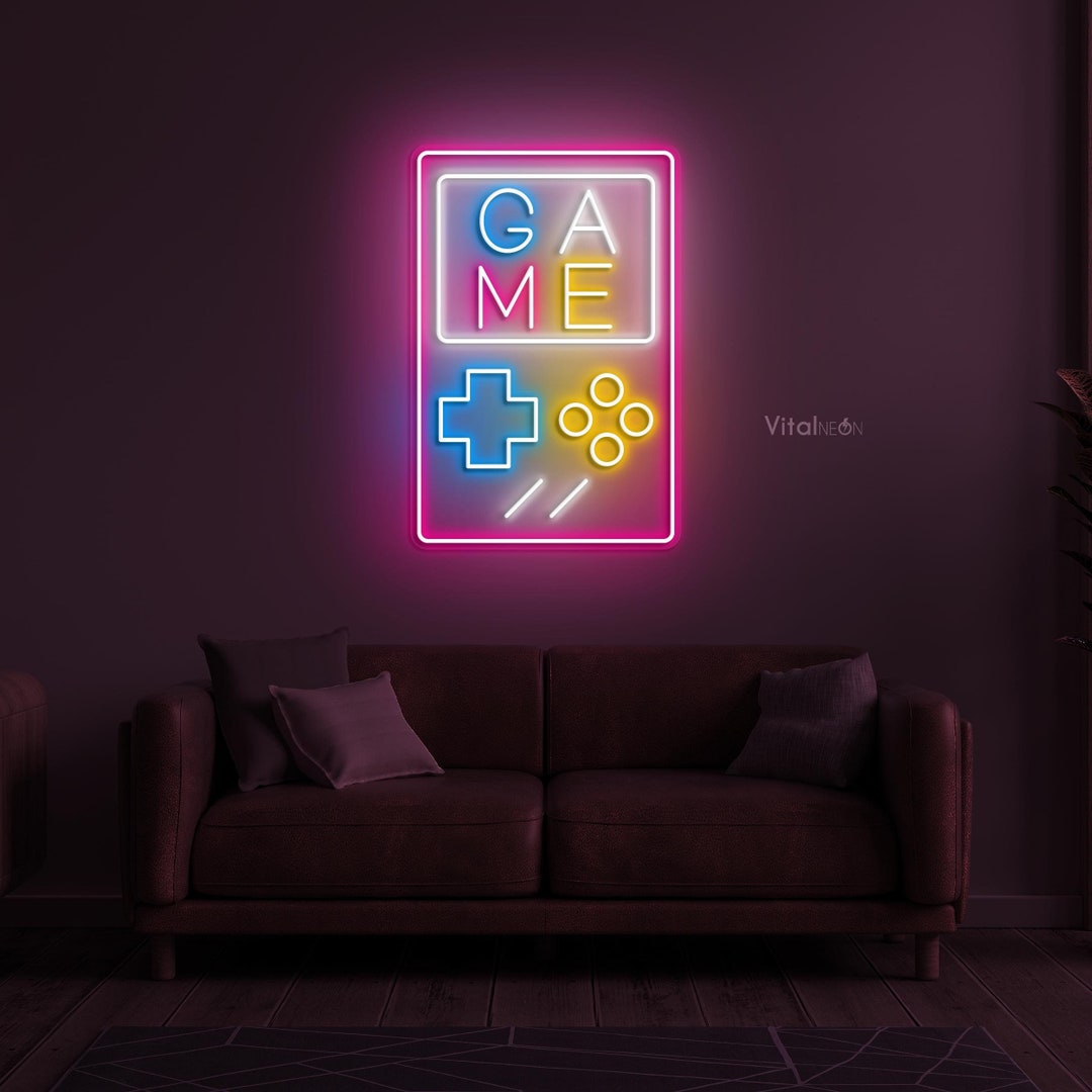 Game Controller Neon Sign, Game Controller LED Light, Game Console Wall ...