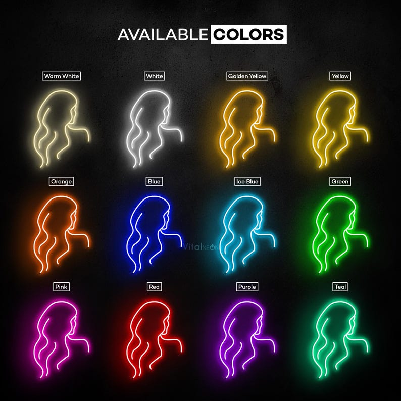 Woman Hair Neon Sign, Salon Beauty LED Wall Art - Etsy