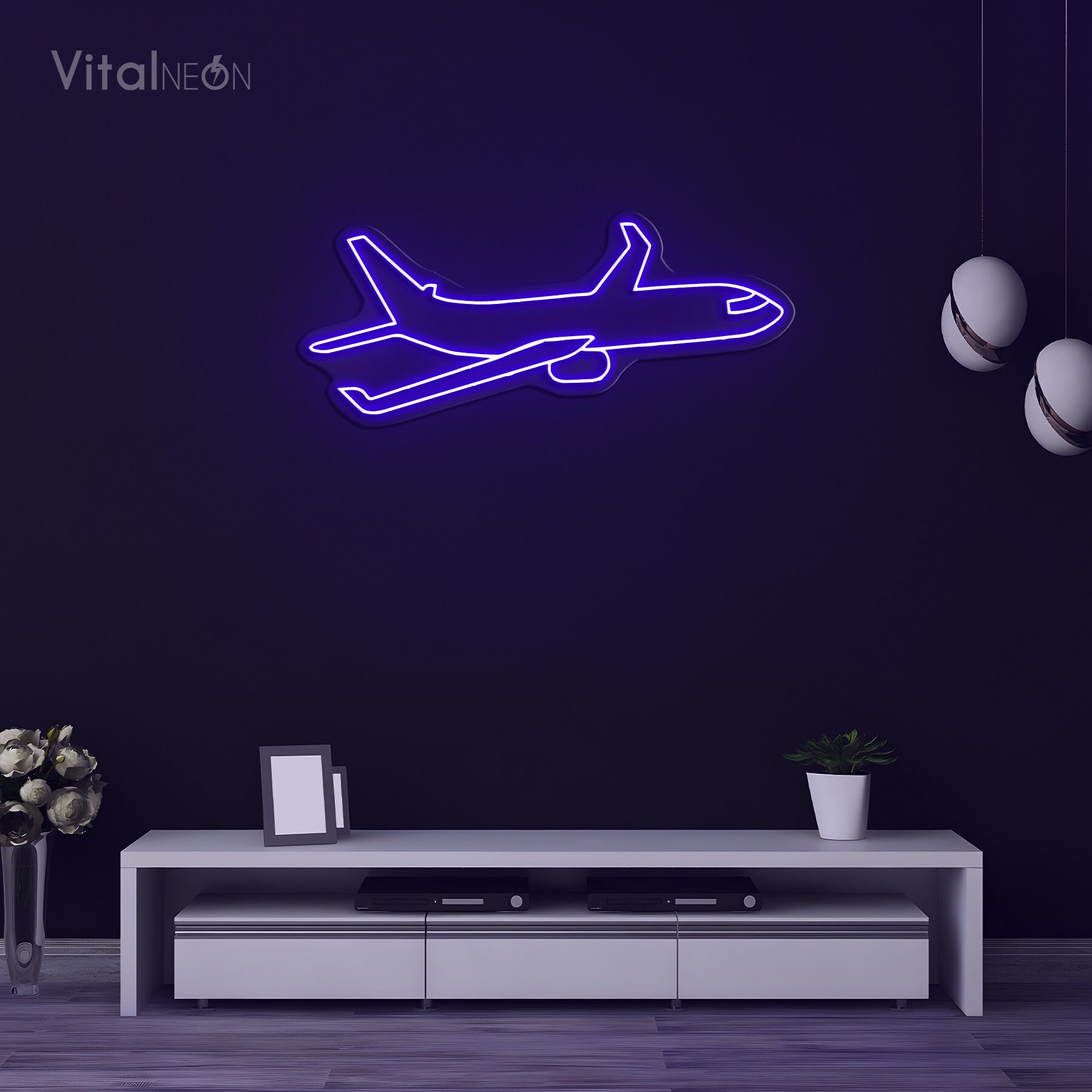Airplane Neon Sign Custom Aviation Decor Personalized Pilot Gift Unique ...