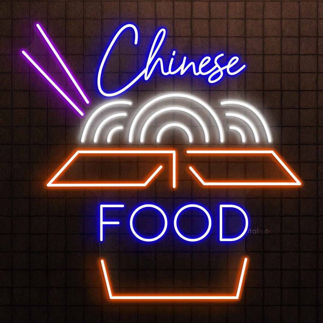 Chinese Food Neon Sign LED Light Restaurant Wall Art Business Decor ...