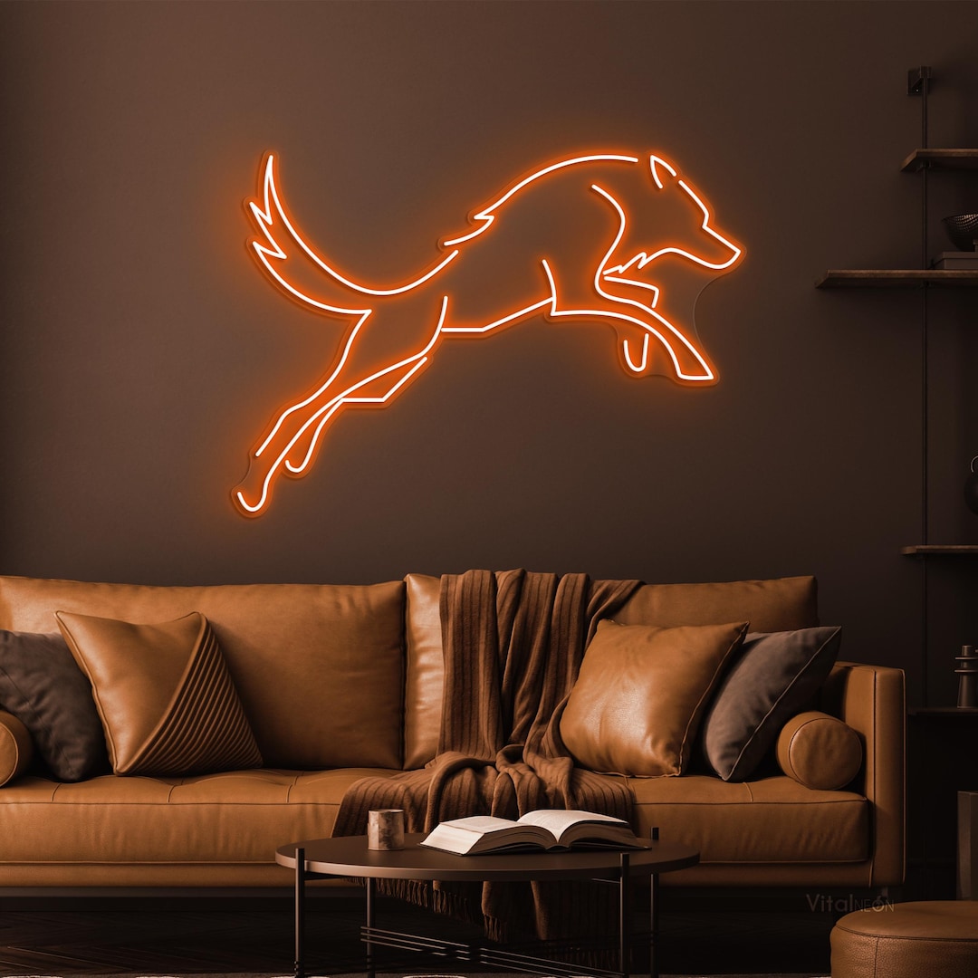 Wolf Neon Sign, Wolf LED Sign, Animal Wall Decor, Wolf Wall Art ...