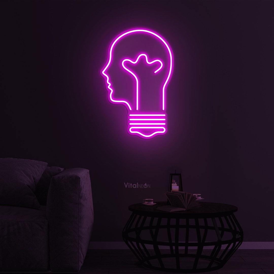 Human Bulb Neon Sign, Human Bulb LED Light, Brain Bulb LED Neon Art ...