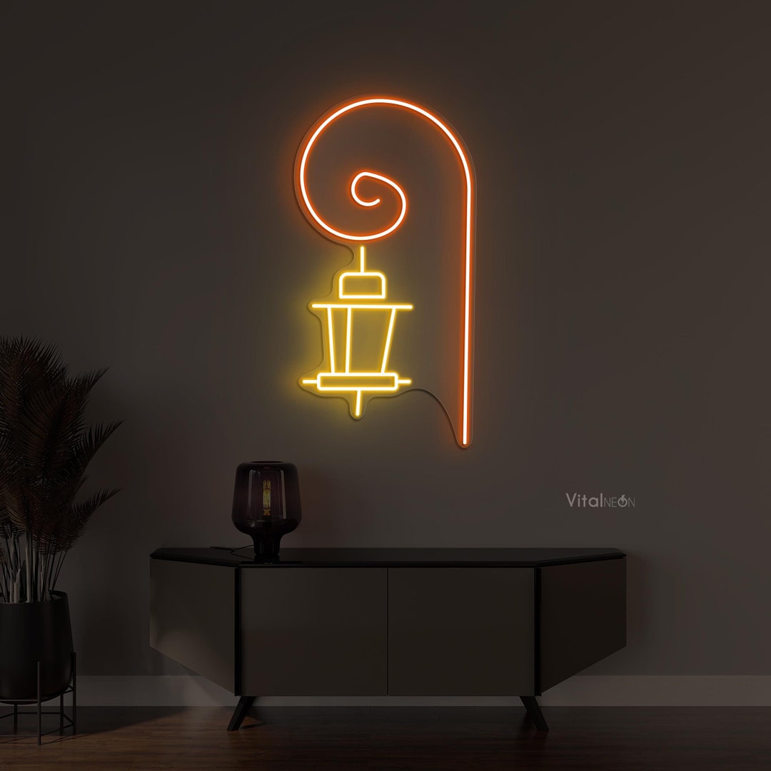 Street Lamp Neon Sign, Street Lamp LED Light, Lantern Wall Decor ...
