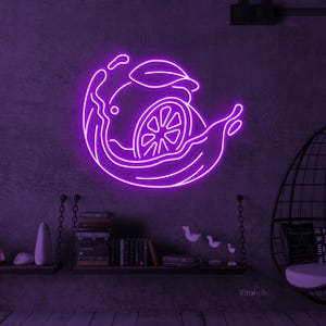 Lemon Neon Sign, Lemon LED Light, Refreshing Wall Decor, Lemon Juice ...