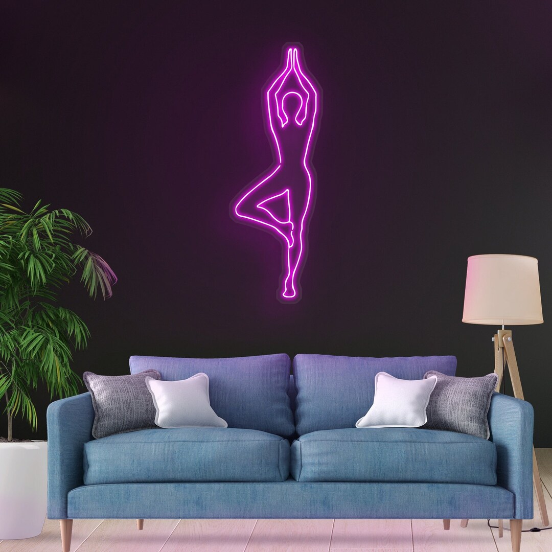 Yoga Neon Sign, Girl Yoga LED Light, Yoga Club Wall Decor, Yoga Tree ...