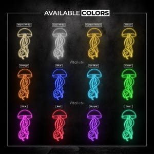 Jellyfish Neon Sign, Jellyfish LED Light, Ocean Restaurant Neon Art ...