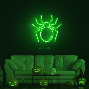 Spider Neon Sign, Spider LED Light, Spider LED Neon Art, Game Room Wall ...