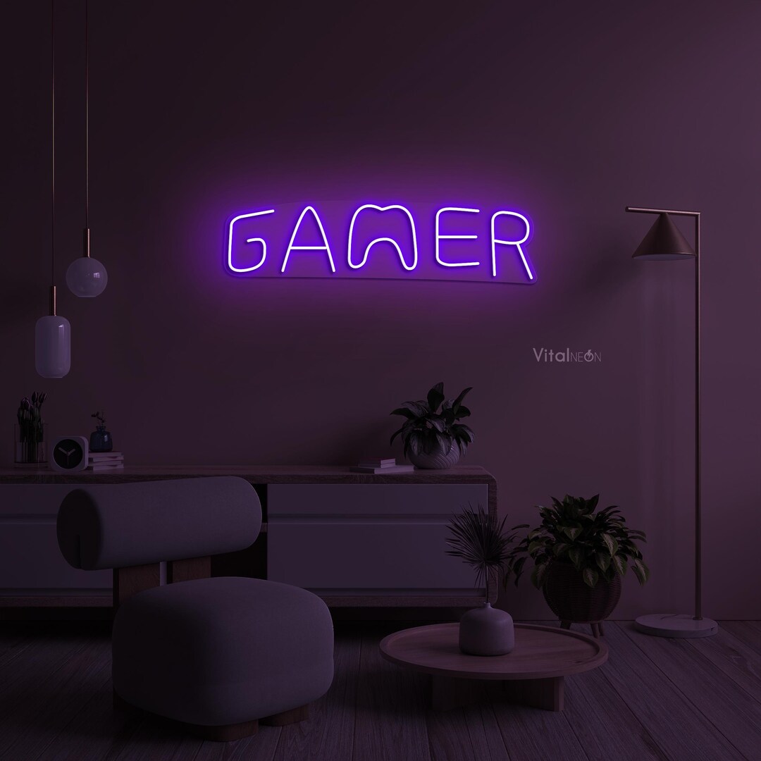Gamer Neon Sign, Gamer LED Light, Gamer LED Neon Art, Game Room & Kids ...