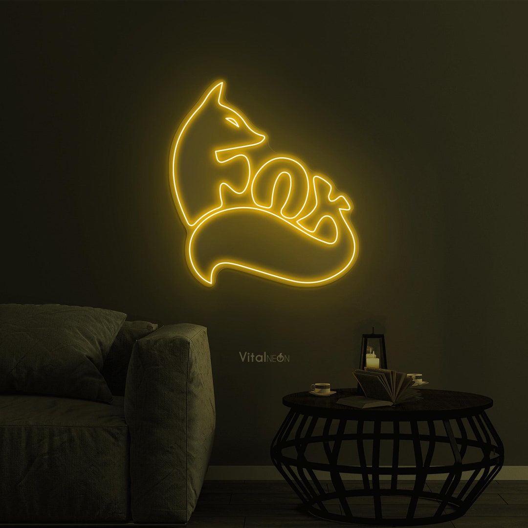 Fox Neon Sign, Fox LED Light, Foxy LED Neon Art, Wild Animal Wall Decor ...