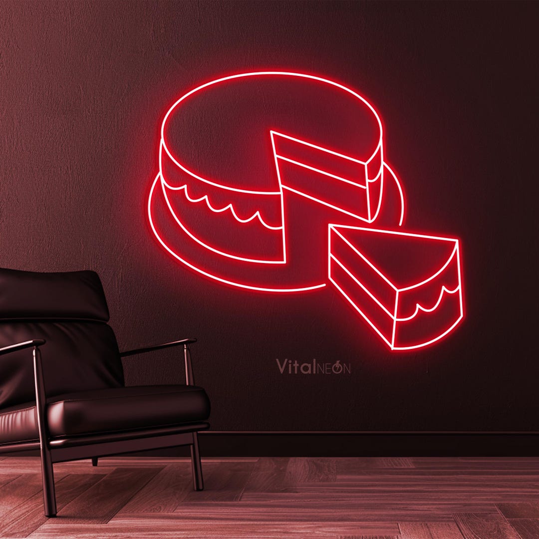 Cake Neon Sign, Cake LED Light, Birthday Cake LED Neon Art, Kitchen ...