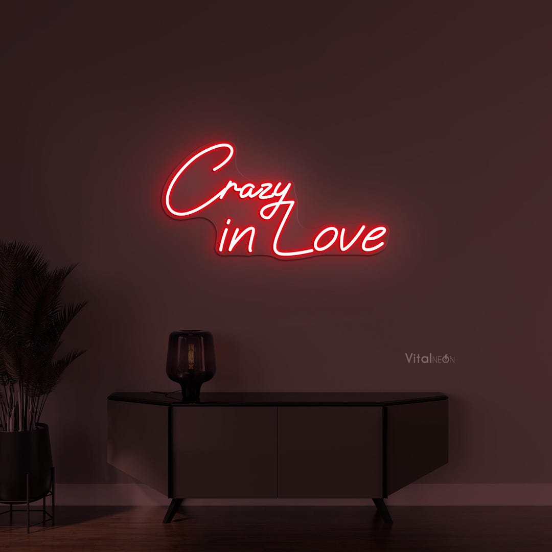 Crazy in Love Neon Sign Dimmable LED Light Wedding Wall Art Romantic ...