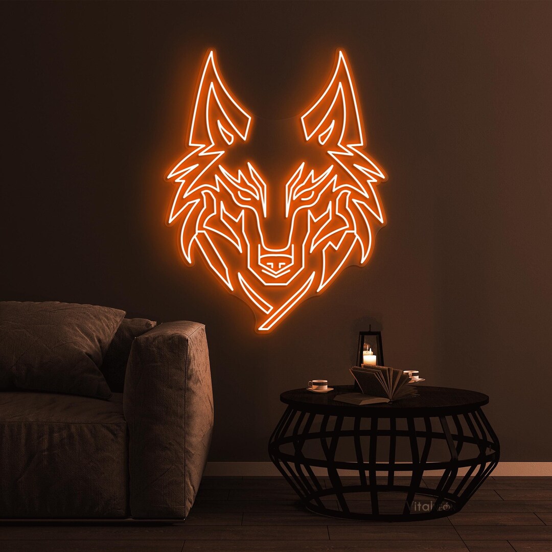 Wolf Neon Sign, Wolf LED Light, Wolf Animal Wall Decor, Custom Neon ...