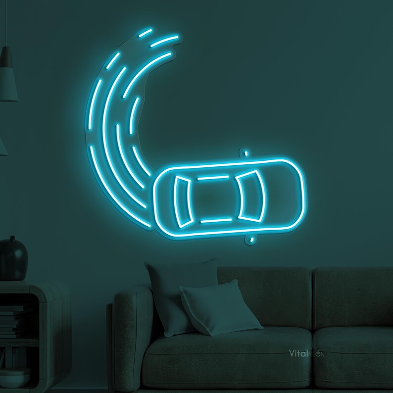 Drifting Car Neon Sign – Sports Car LED Wall Art, Gamer Room Decor - Etsy