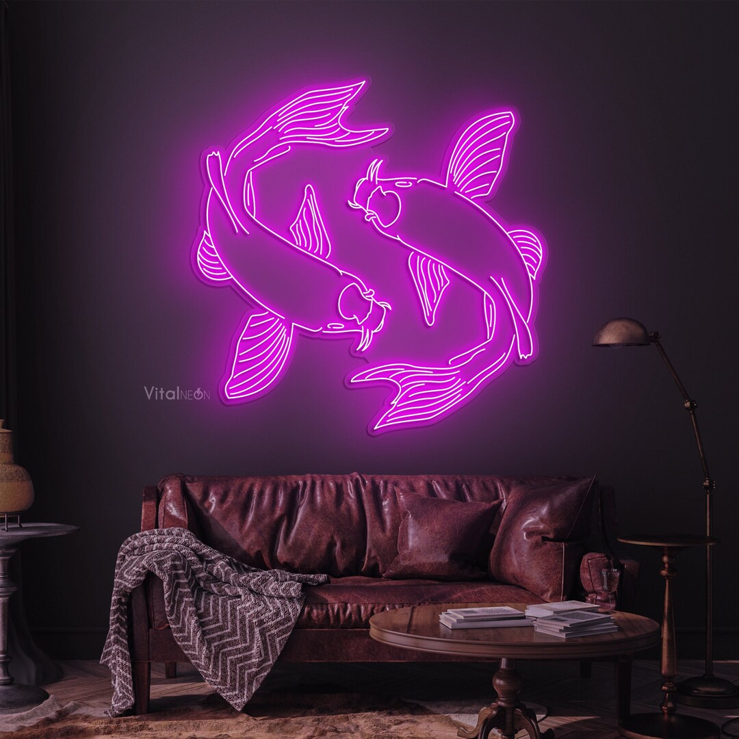 Koi Fish Neon Sign Japanese LED Light, Koi Fish Design,led Neon Sign ...
