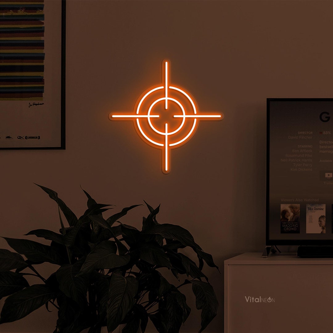 Target Neon Sign, Target LED Light, Game Room Wall Decor, Sports Shop ...