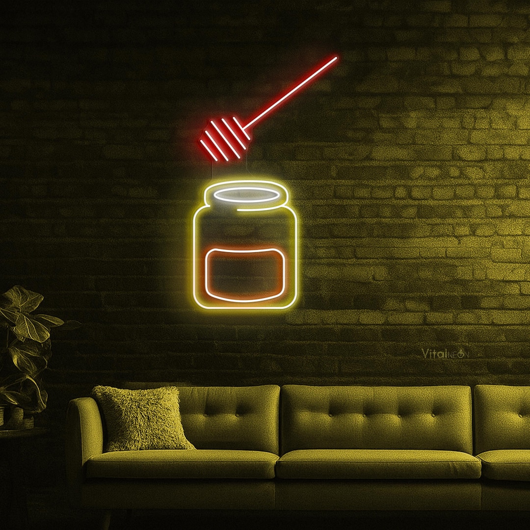 Honey Pot and Dipper Neon Sign, Kitchen Decor LED Light - Etsy