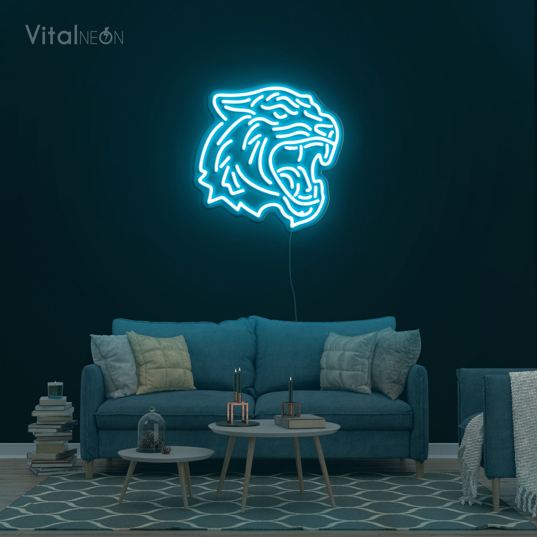 Tiger Head Neon Sign, Tiger Neon Light, Animal Neon Light, Tiager Art ...