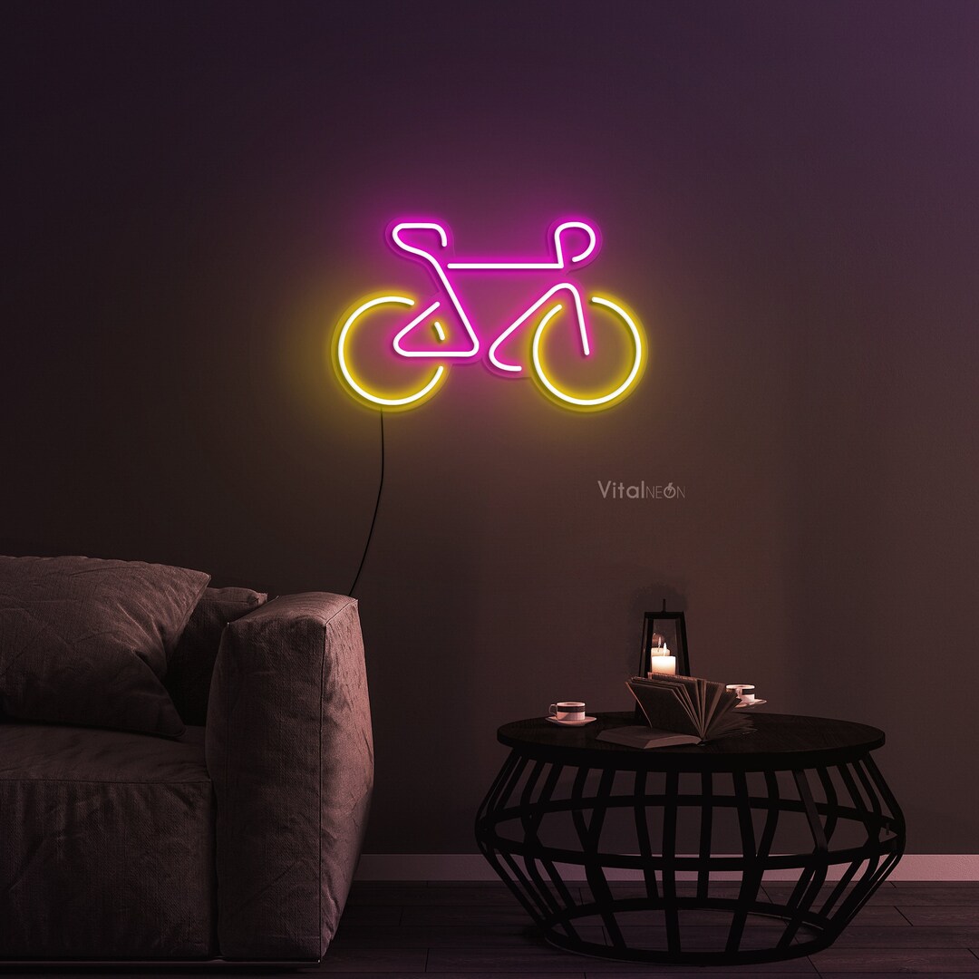 Bicycle Neon Sign, LED Wall Décor for Cyclists, USB Powered Bicycle ...